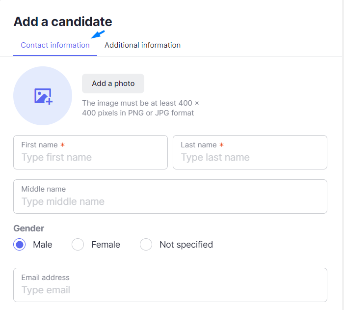 Adding a candidate – Hedgehog System