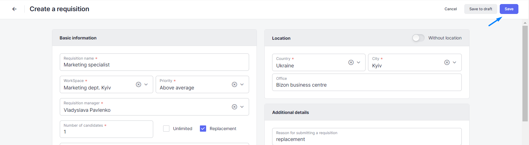 Creating a requisition – Hedgehog System