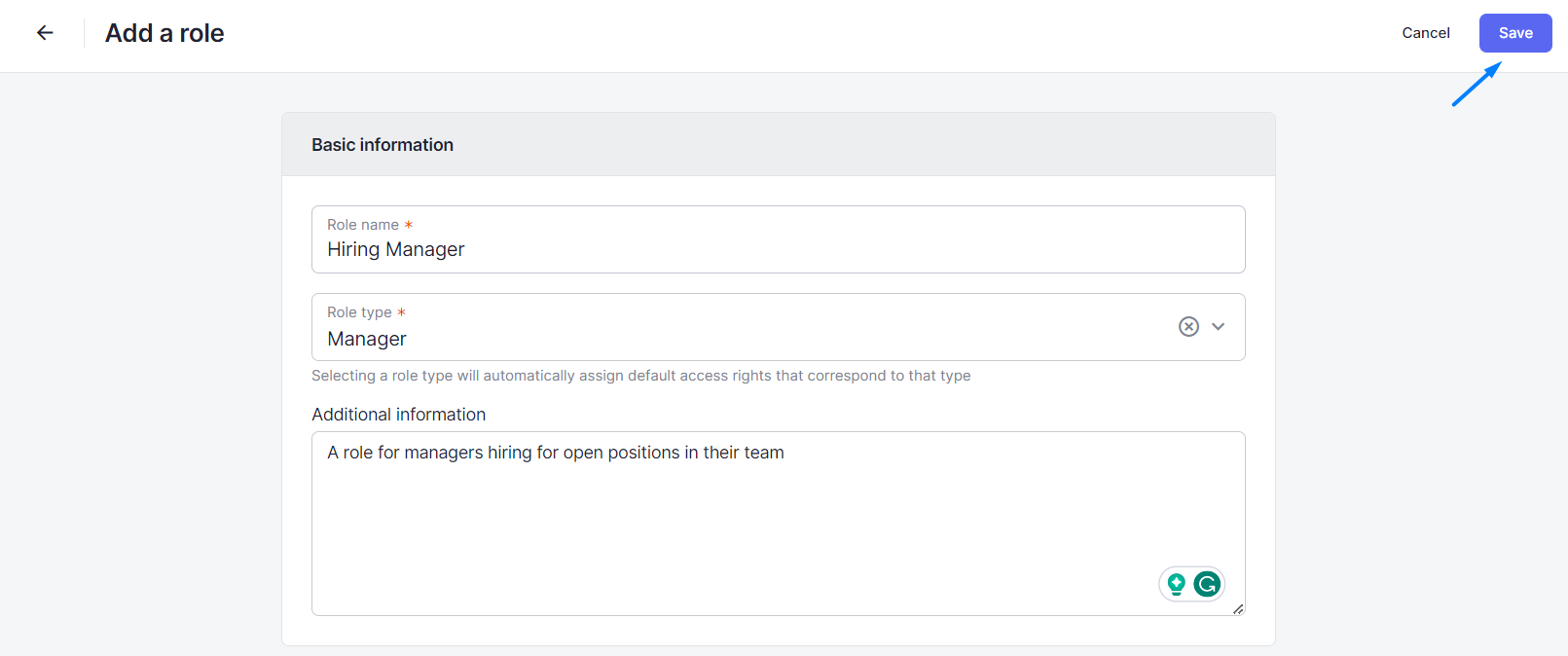 Adding a role – Hedgehog System