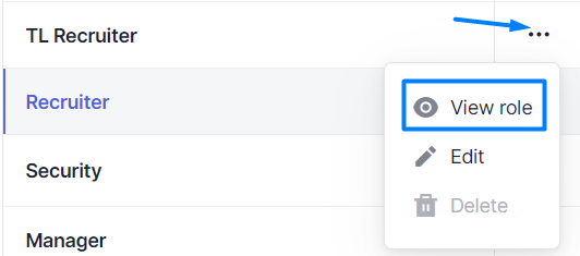 Viewing a role – Hedgehog System