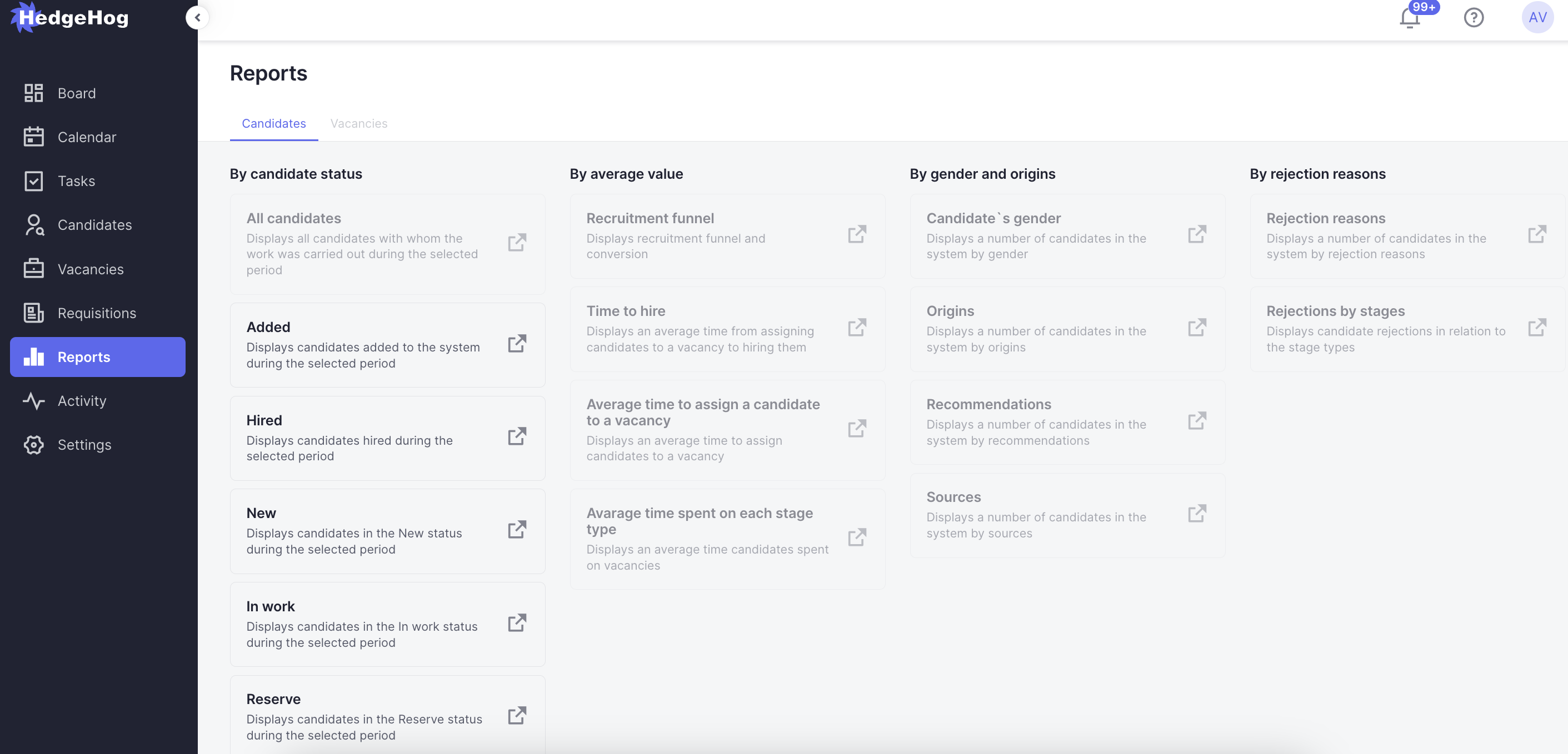 Reports – Hedgehog System
