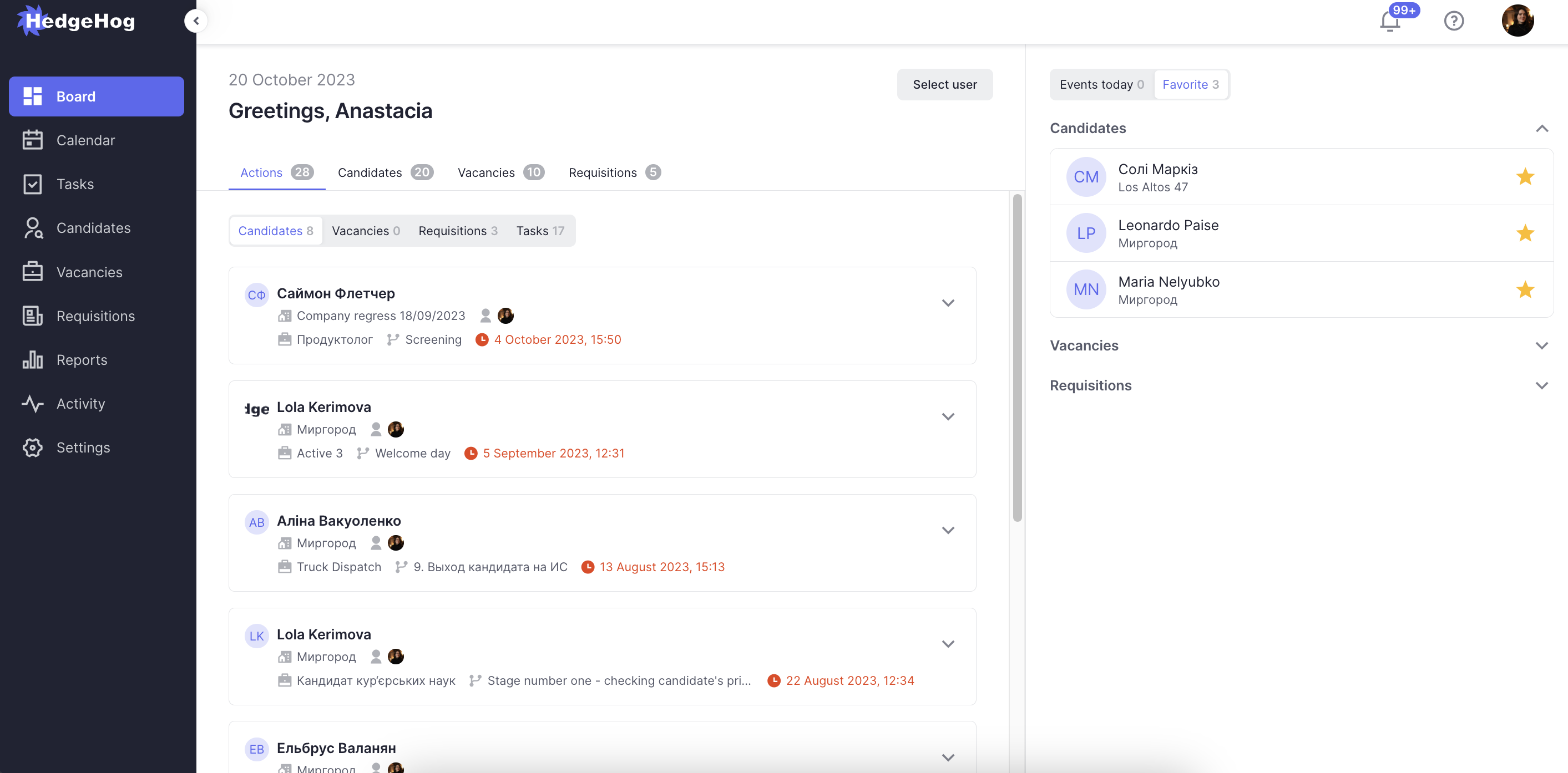 Board – Hedgehog System