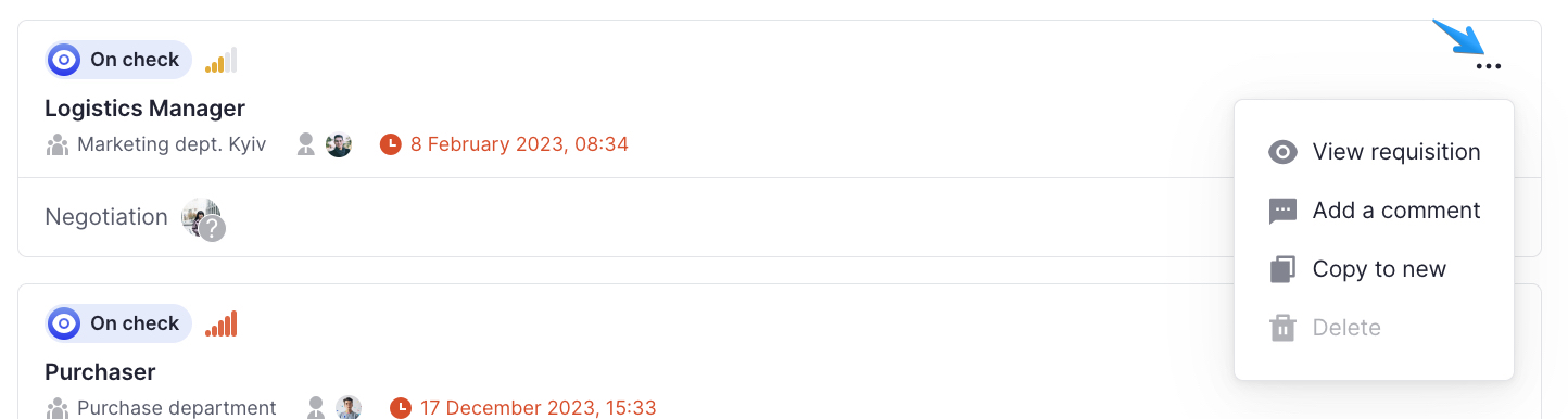 Requisitions – Hedgehog System